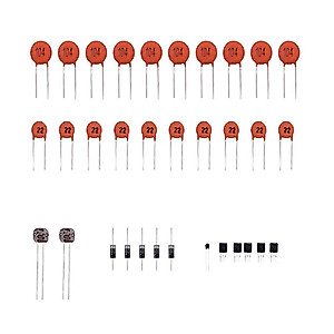 Electronics Basic Component Starter Kit with Breadboard Power Supply Jumper Wires Resistors Capacitors LED Compatible with Arduino Raspberry Pi Prototype