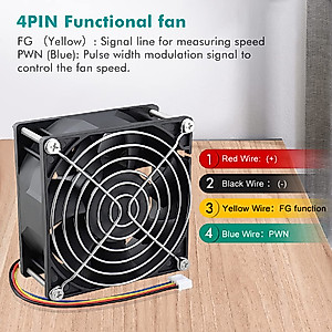 Wathai 92mm x 38mm 90mm Dual Ball 12V High Airflow Fan DC High Speed Pressure Cooling Fan