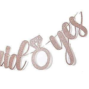 Engagement Party Banners Glitter Rose Gold Letters He Asked She Said Yes Garland for Wedding Engagement Party Hen Party Bridal Shower Bachelorette Party Favor Party Decoration Supplies (ROSE GOLD)