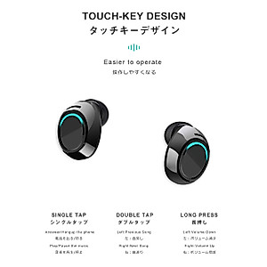 MEES Black True Wireless Earbuds Sports, Bluetooth 5.0 Headphones Waterproof IPX4, Richer Bass HiFi 3D Stereo in-Ear Earphones w/Mic, 3-4 Hours Playback Time, Noise Cancelling Headsets (Auto-Pairing)