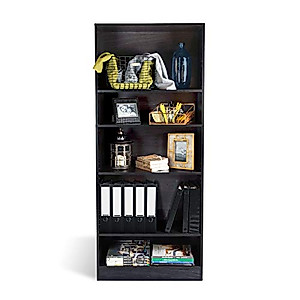 Atlantic Oskar 5-Shelf Multipurposed Bookcase & Storage Cabinet, PN 38408139, in Espresso