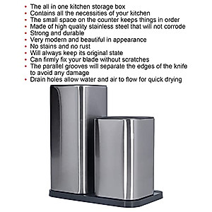 Kitchen Organizer, Universal Fixed Blade Stainless Steel Knife Holder for Kitchen Knives for Scissors