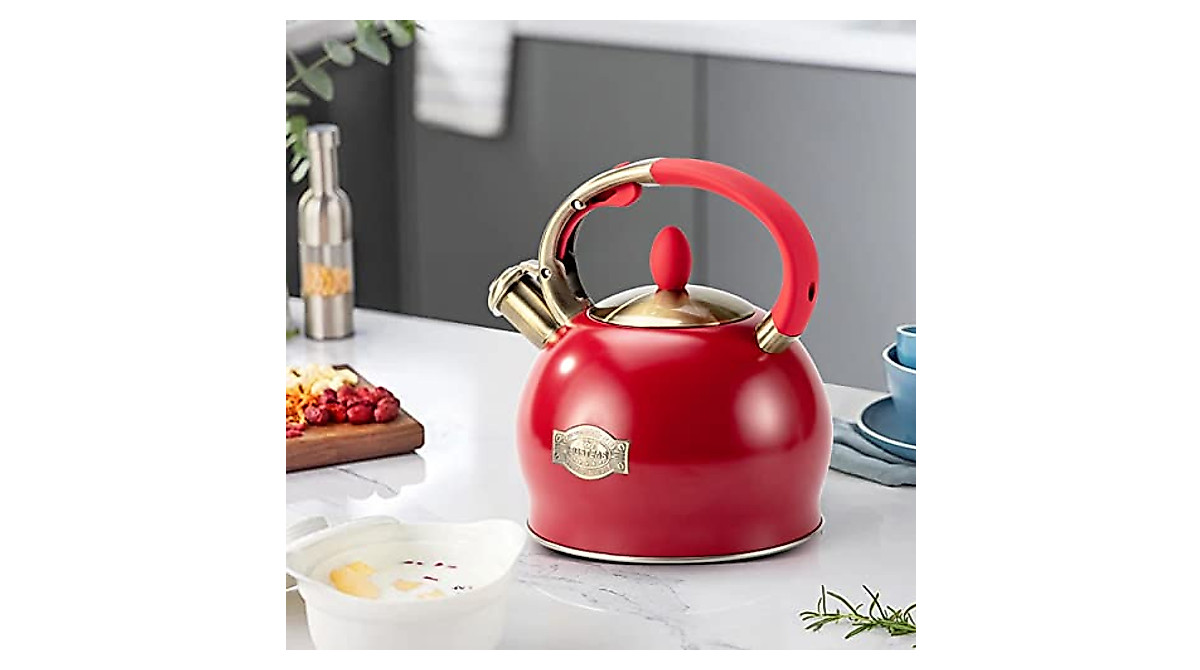 SUSTEAS Whistling Tea Kettle - Fast, Safe, and Durable Steel Teapot
