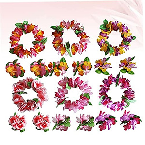 Beaupretty 6 Sets Head Bands for Women's Hair Makeup Slap Bracelet Corsage Wristlet Wedding Headband Head Bands for Womens Hair Floral Wreath Hawaiian Leis Wristband Flowers Floral Wristband