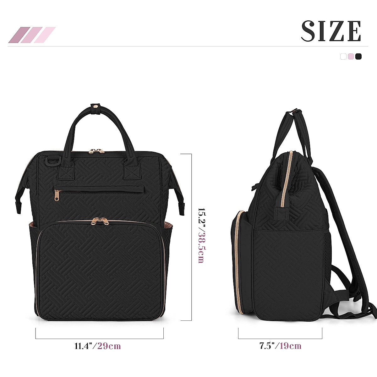 Fasrom Teacher Backpack for Work Women Teacher Supplies, Nurse Bag Backpack with Laptop Compartment for Nursing Student Essentials (Empty Bag Only), Black