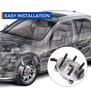 MACEL 515079 4WD Front Wheel Hub Bearing Assembly Compatible with 2004-2008 Ford F150, 2006-2008 Lincoln Mark LT 6 Lugs W/ABS