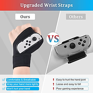 Switch OLED Accessories Bundle, innoAura 20 in 1 Switch OLED Accessories Kit Include Wrist Straps, Switch Carry Case, J-con Charging Dock, J-con Grips & Racing Wheels