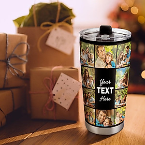 KrazeKK Personalized Travel Tumbler for Dad Gifts, Custom 20oz Insulated Stainless Steel Travel Tumbler with Lids, Father Coffee Mugs, Customized Gift for Men, Dad,Father, Husband(Dad 1)