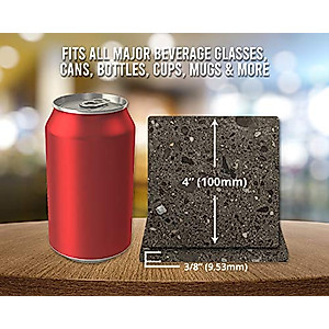 Krebs Custom Coaster Set of 4 - Personalized Name Monogram Drink Coasters - Absorbent Stone Coasters with Non-Slip Cork Backing - 4" Large Coasters for Anniversary, Housewarming, Wedding