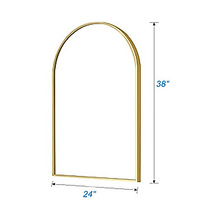 ZMYCZ Arched Wall Mirror, Gold Arch Mirror, Bathroom Wall Mounted Mirror, Arched Top Mirror, Vanity Window Mirrors for Wall, Makeup Mirror with Metal Frame for Living Room, Bedroom, Entryway(24"x38")