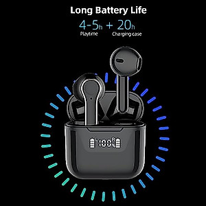 RETROQ J101 Wireless Earbuds HiFi Sound Bluetooth Headphones ENC Noise Cancelling Earphones for HD Calls Comfort Fit Bluetooth Ear Buds with IPX6 Waterproof for iPhone Android (White)