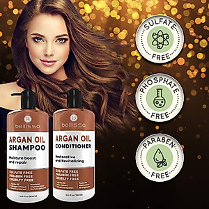 BELLISSO Moroccan Argan Shampoo, Conditioner Set and Hair Mask