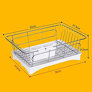 STRAW Dish Drying Rack, 304 Stainless Steel Over the Sink Dish Rack, in Sink or On Counter Dish Drainer Utensil Holder