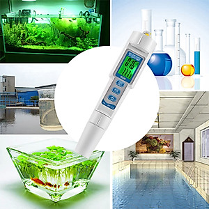 BUZHI pH & EC & Temp Meter, New Professional 3 in 1 Multi-Parameter Water Quality Tester Monitor Portable Pen Type pH & EC & Temp Meter Acidometer Water Quality Analysis Device