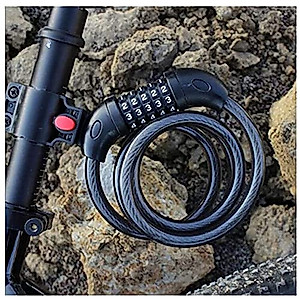 VIGAT Bicycle Combination Lock, Wire Lock, Anti-Shear and Anti-Theft Lock, Bicycle Five-Digit Combination Lock, with Bracket