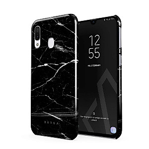 BURGA Phone Case Compatible with Samsung Galaxy A40 - Noir Origin Black Marble Cute Case for Girls Thin Design Durable Hard Plastic Protective Case