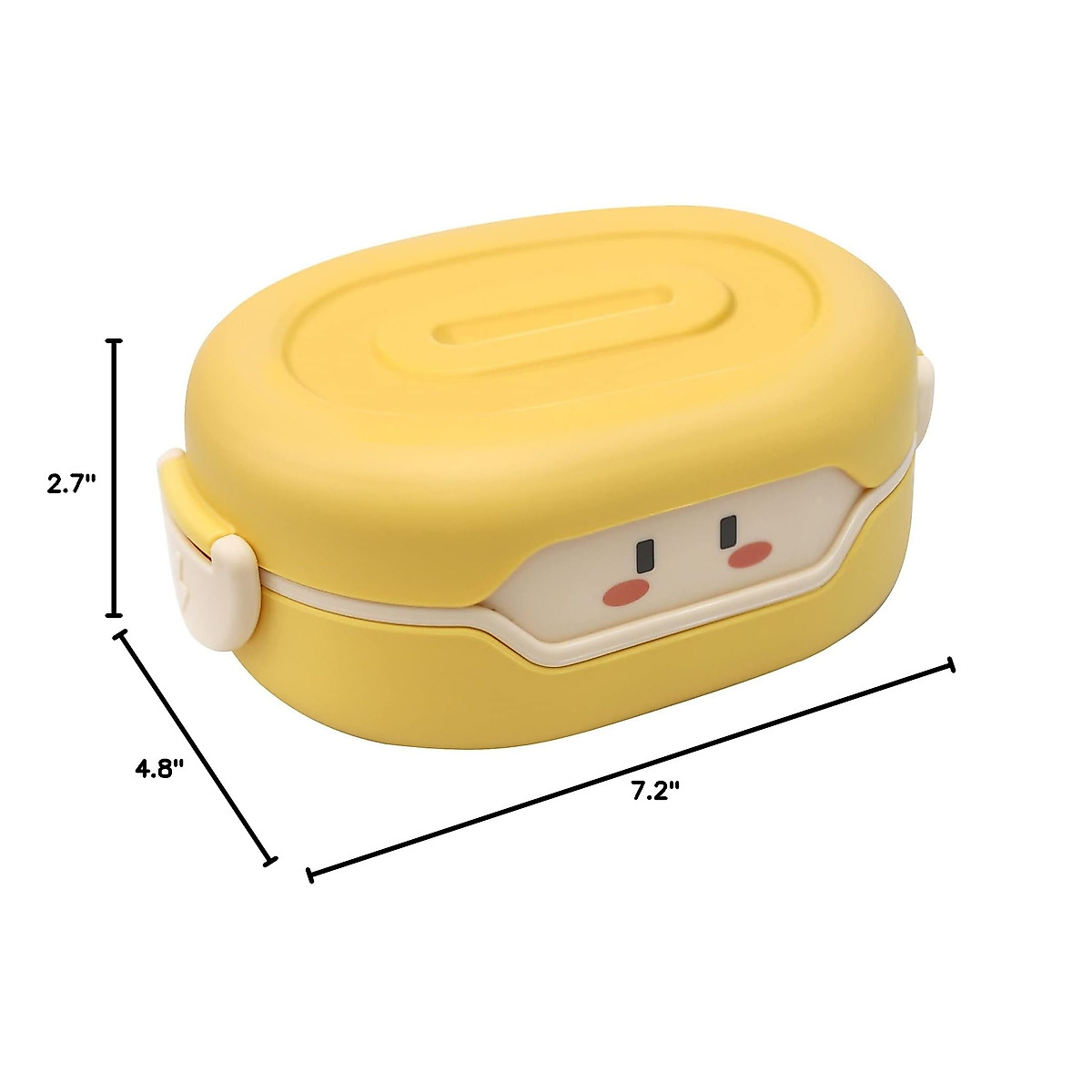 Bento Lunch Box For Kids, Leak Proof, 2 Grid Heat Insulation Design Portable Lunch Box Kids，BPA Free Bento Lunch Box, Microwave Safe Meal Prep Container (Yellow)