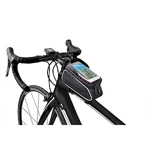 MOZOWO Universal Bike Phone Holder, Black, Handlebar Mounting, Compatible with iPhone 15, 14, 13, 12, 11, 10, Samsung Galaxy S8 Plus, Note 4, 5, Huawei, Xiaomi, OnePlus