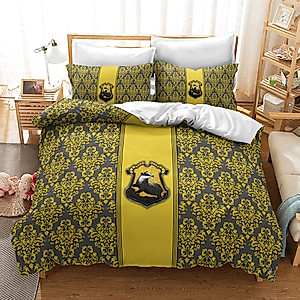 Bedding Duvet Cover Harry Potters Lightweight Decorative Modern Style Microfiber, Soft Microfiber Bedding Set, 1 Duvet Cover&2 Pillow Cases, No Comforter