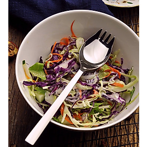 6-pack Salad Forks,1 1/2"Wide 18/10 Stainless Steel 8 1/4"Long Handle Spork - 2 In 1 spoon and fork,Spaghetti Salad Forks Fruit Appetizer Dessert set for Everyday Use Dinner Spoons