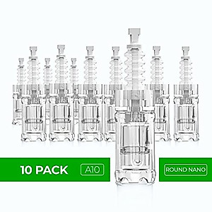 Dr. Pen Ultima A10 Replacement Cartridges - (10 PACK) - 0.25mm Round Nano Cartridges Bayonet Slot - Disposable Replacement Parts