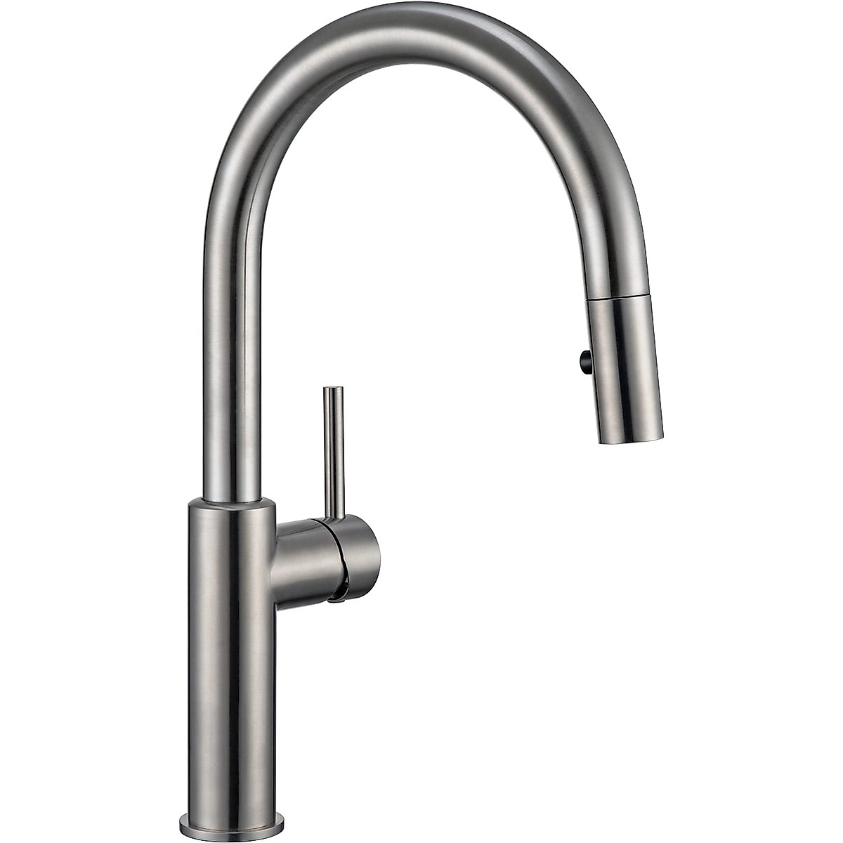 Darnok 79723LS Mia Black Stainless Kitchen Faucet with Pull Down Sprayer, 15.6-inch High-arc Spot-Resist Magnetic Docking Kitchen Sink Faucet, Luxe Stainless Steel