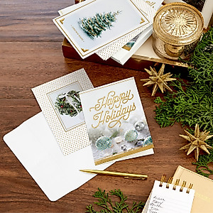 Hallmark Boxed Christmas Cards Assortment, White and Gold (40 Cards and Envelopes)