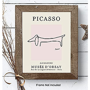 Pablo Picasso Wall Art & Decor - Dog Wall Decor - Mid-Century Modern Room Decor - Abstract Art - Minimalist Wall Decor - Line Art Wall Decor - Gallery Wall Art - Museum Posters - Art Gifts for Women