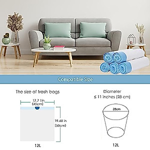 Trash Bag Drawstring Portable Kitchen Garbage Can Liners 3 Gallon White