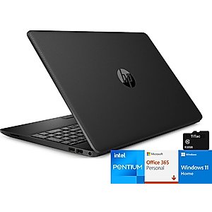 HP Pavilion 15.6" HD Laptop Computer, Intel Pentium Processor, 8GB RAM, 128GB SSD, Webcam, USB-C, HDMI, Ethernet RJ-45, WiFi, Includes 1-Year Microsoft 365, Windows 11 S, Black, TiTac Card