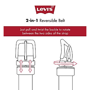 Levi's Men's Reversible Casual Jeans Belt, Brown/Black 1, Medium (34-36)