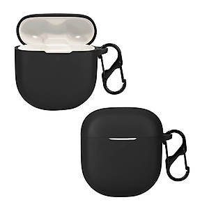 kwmobile Case Compatible with Bose QuietComfort Earbuds II Case - Silicone Cover Holder for Earbuds - Black