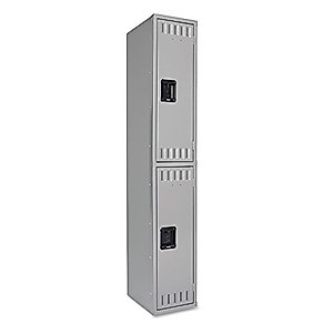 Tennsco DTS121836AMG Double Tier Locker, Single Stack, 12w x 18d x 72h, Medium Gray