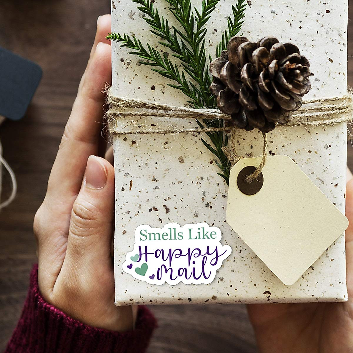 Muminglong 1.5 Inch Smells Like Happy Mail Stickers, Small Shop Stickers, Small Business, Thank You Sticker,Packaging Sticker, 500 PCS