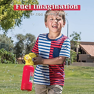 JOYIN Automatic Bubble Maker Fire Extinguisher Bubble Blower Machine with Bubble Solution (230 ml) for Kids, Indoor and Outdoor Play, Summer Themed Party and Birthday Gift