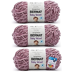Bernat Baby Velvet Yarn - 3.5 Oz, Fairy Lavender - 3 Pack Bundle with Bella's Crafts Stitch Markers