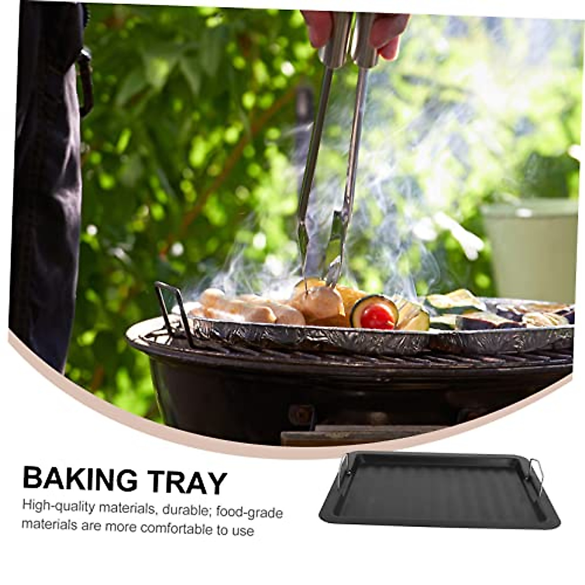 SHOWERORO 1pc Bakeware Grill Toppers Griddle Plate Barbecue Baking Pan Indoor Griddle Nonstick Bakeware Stainless Steel Griddle Baking Tool Barbecue Accessory Camping Barbecue Pan Tray Iron
