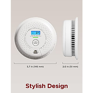 X-Sense Smoke and Carbon Monoxide Detector Combo, Wireless Interconnected Combination Smoke and Carbon Monoxide Detector with LCD Display & 10-Year Battery, RF Interconnected Model, 1-Pack