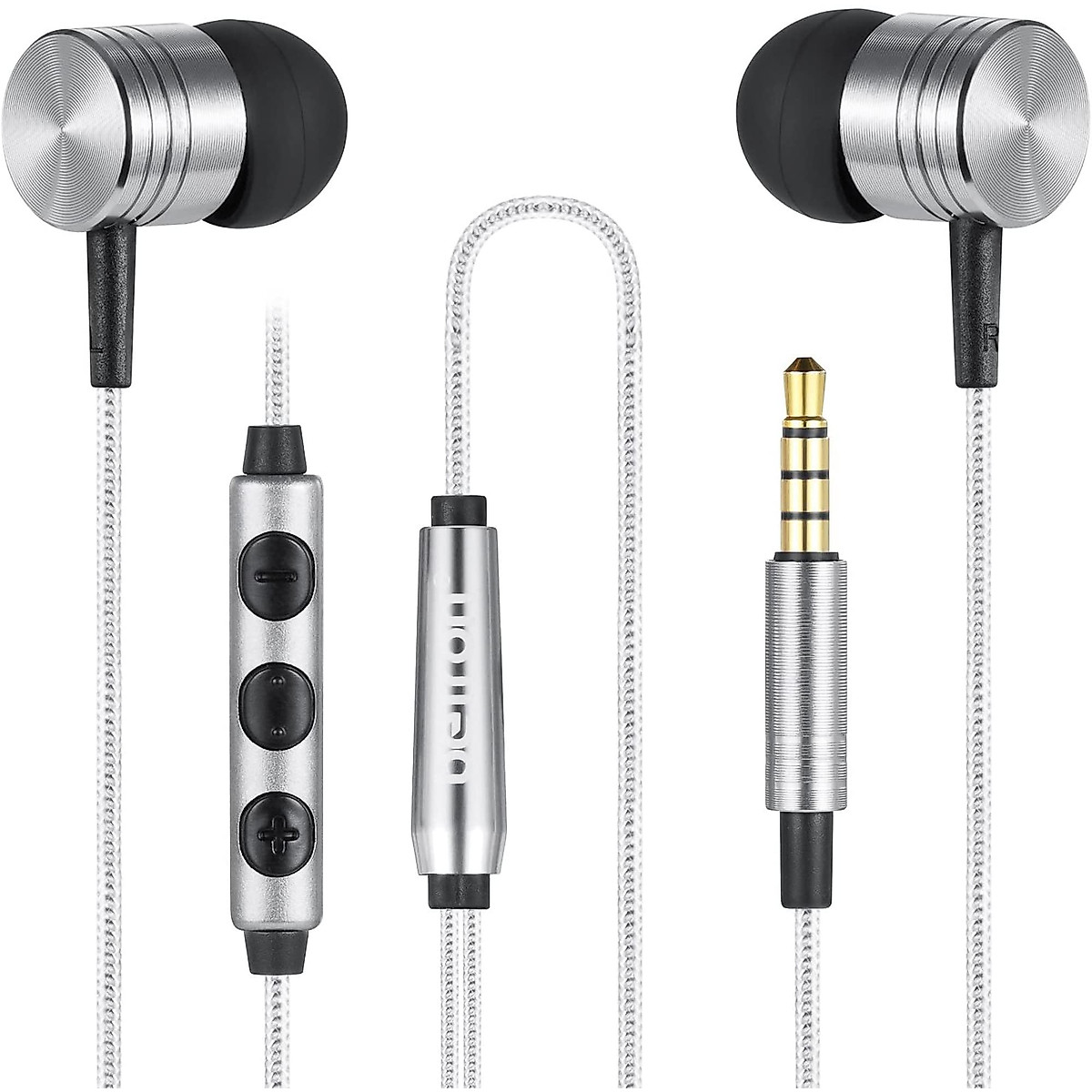 Betron B650 Earphones Wired Headphones in Ear Noise Isolating Earbuds with Microphone and Volume Control Powerful Bass Driven Sound, 10mm Large Drivers