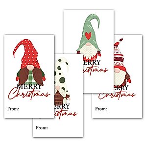 Christmas Gift Wrap Tags Self Adhesive Stickers, Merry Christmas, Xmas Gifts Wrapping Decorations and Supplies for Kids, Friends, Gift Tags Stickers for Christmas Presents, 40 Gift Stickers - FS201