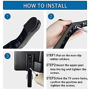 Drsn TV Base Pedestal Feet TV Stand Mount Legs for Televisions with Mounting Holes Distance 2.16in/5.5cm or Within 1.77in/4.5cm, Distance Between Top Mounting Hole and Edge 3.15in/8cm