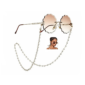Sither Pearl Sunglasses Chain Reading Glasses Chain Strap Necklace for Women