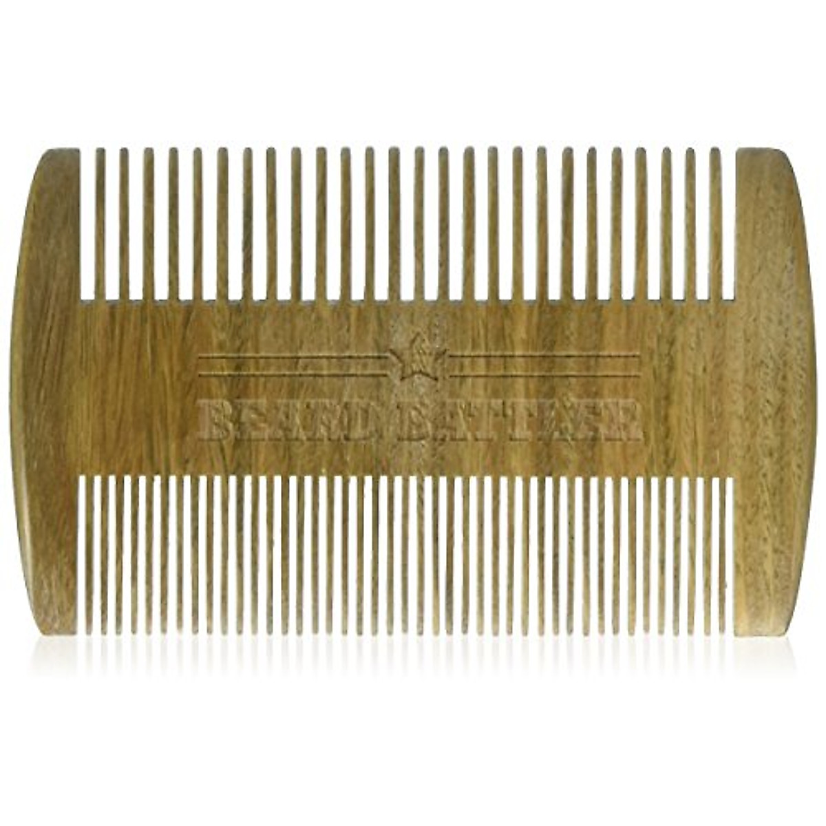 Beard Comb Green Sandalwood - Add to a Mens Grooming Kit Best Travel, Pocket Comb for Men - Works Great with Beard Oil And Brush, Balm & Wax, Includes Beard Care Carry Bag