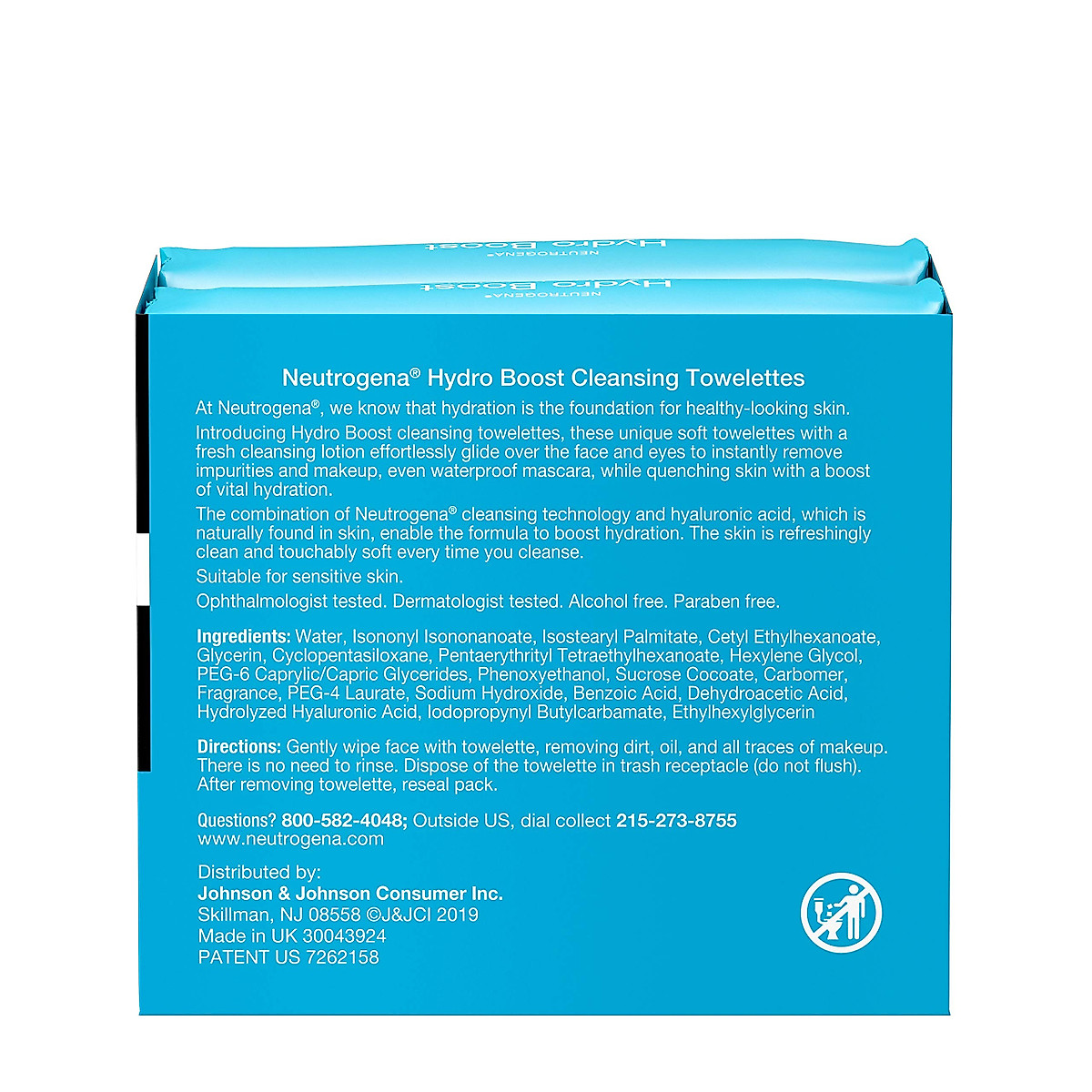 Neutrogena Neutrogena Hydroboost Facial Cleansing & Makeup Remover Wipes With Hyaluronic Acid, Twin Pack, 25 Ct, 25 count (Pack of 4)