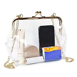 Clear Bag Stadium Approved Crossbody Purse Clutch In Fashion Style For Women Girls With Snap Closure(CP004)