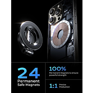 LISEN for MagSafe Car Mount, [24 Strong Magnet] 360° Rotation Magnetic Phone Holder for Car, iPhone Car Holder Mount Dash Phone Mount Car Fit for iPhone 15 14 13 12 Pro Max Plus Mini MagSafe Cases