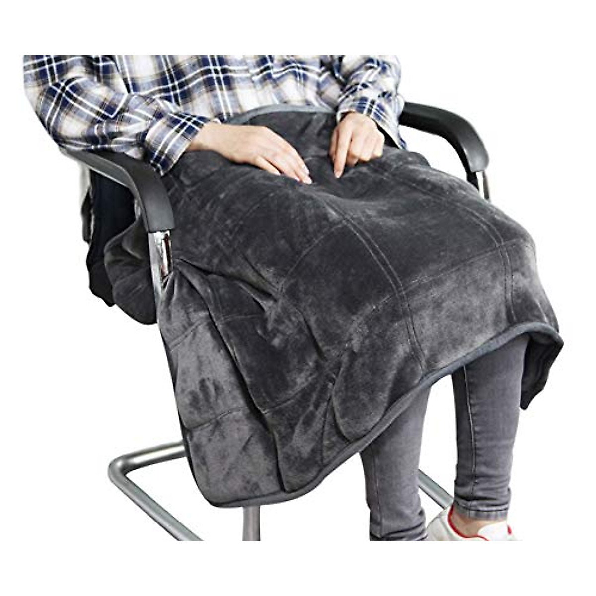 MAXTID Weighted Lap Blanket 39in x 23in 8 Lbs + Weighted Shoulder Wrap 2 lbs