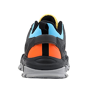 Mazino Molten Kids Unisex Fashion Sneakers Lace-Up Shoes Tennis for Boys and Girls - Grey/Orange/Blue, Size 12 Youth