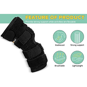 Lyderpet Dog Leg Brace for Hind Hock Joint, Rear Ankle Compression Wrap with Metal Strips Strong Support for Torn ACL & CCL, Prevents from Injury and Sprain, Helps with Wounds Care and Arthritis (S)