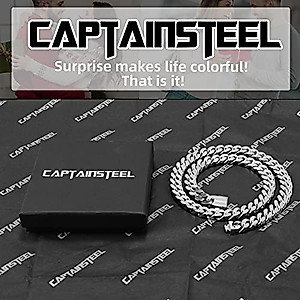 CaptainSteeL Miami Cuban Chain Necklace for Men/Women,316L Stainless Steel 5/9MM Width 18"/20"/22"/24"Length Fashion Snap Button Hip Hop Jewelry,Cuban Link Chain Gold Plated/Stainless Steel with Gift Box